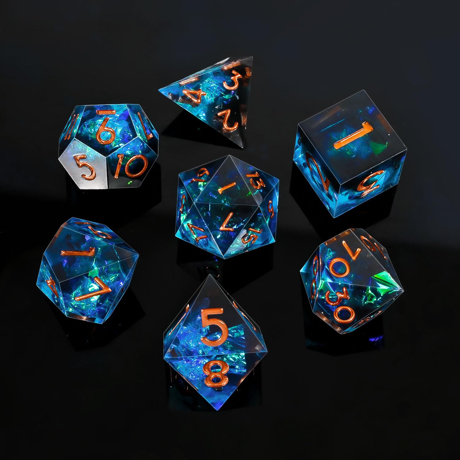 Amazon.com: DND Dice Set Sharp Edge Dice Set 7 Piece DND polyhedral ...