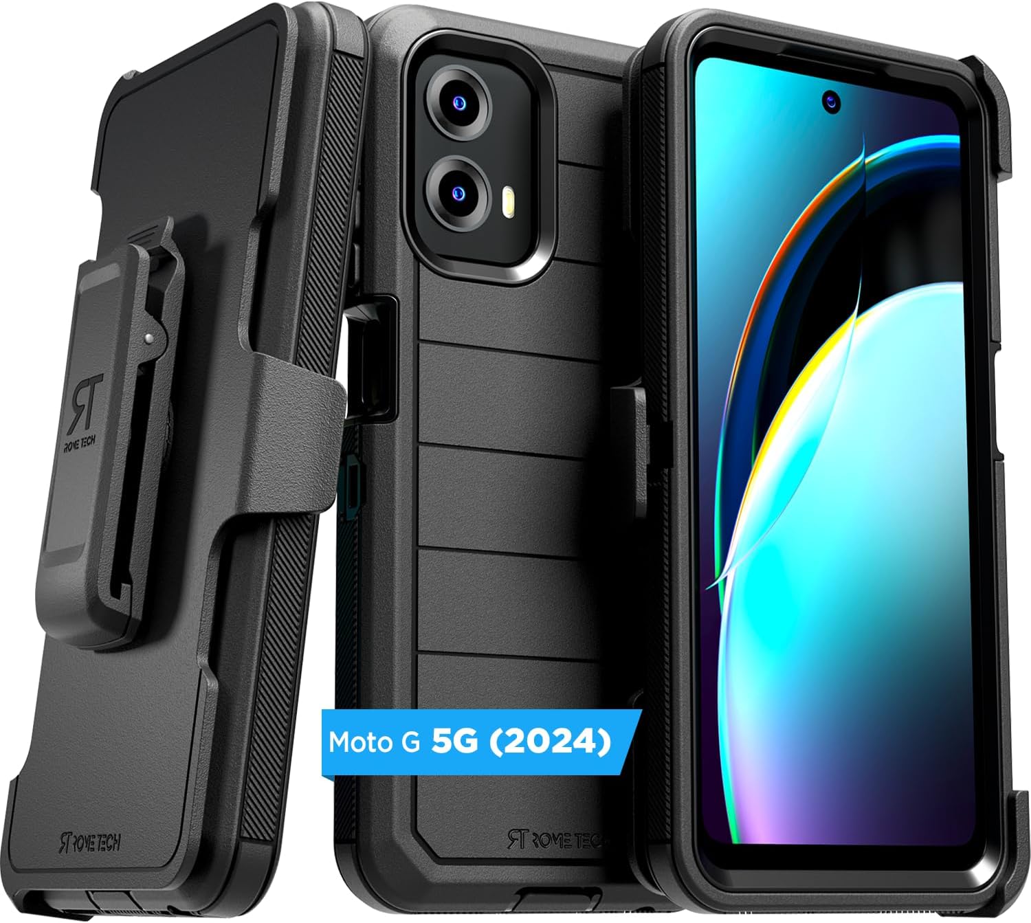 Amazon.com: Designed for Moto G 5G 2024 Case with Belt Clip Holster ...