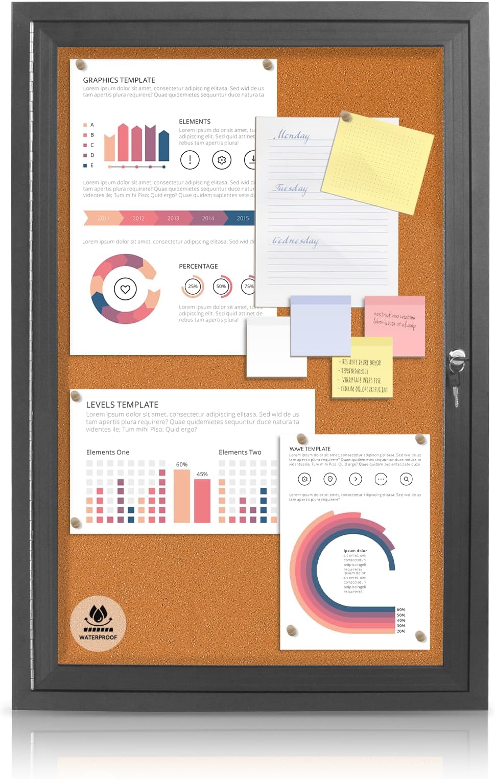 Amazon.com : 5' x 3' Enclosed Bulletin Board with Sliding Glass Doors ...