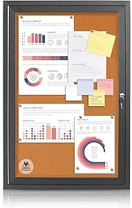 Amazon.com : Enclosed Bulletin Board 36x24 Inch, Outdoor Weatherproof Cork Noticeboard, Lockable ...