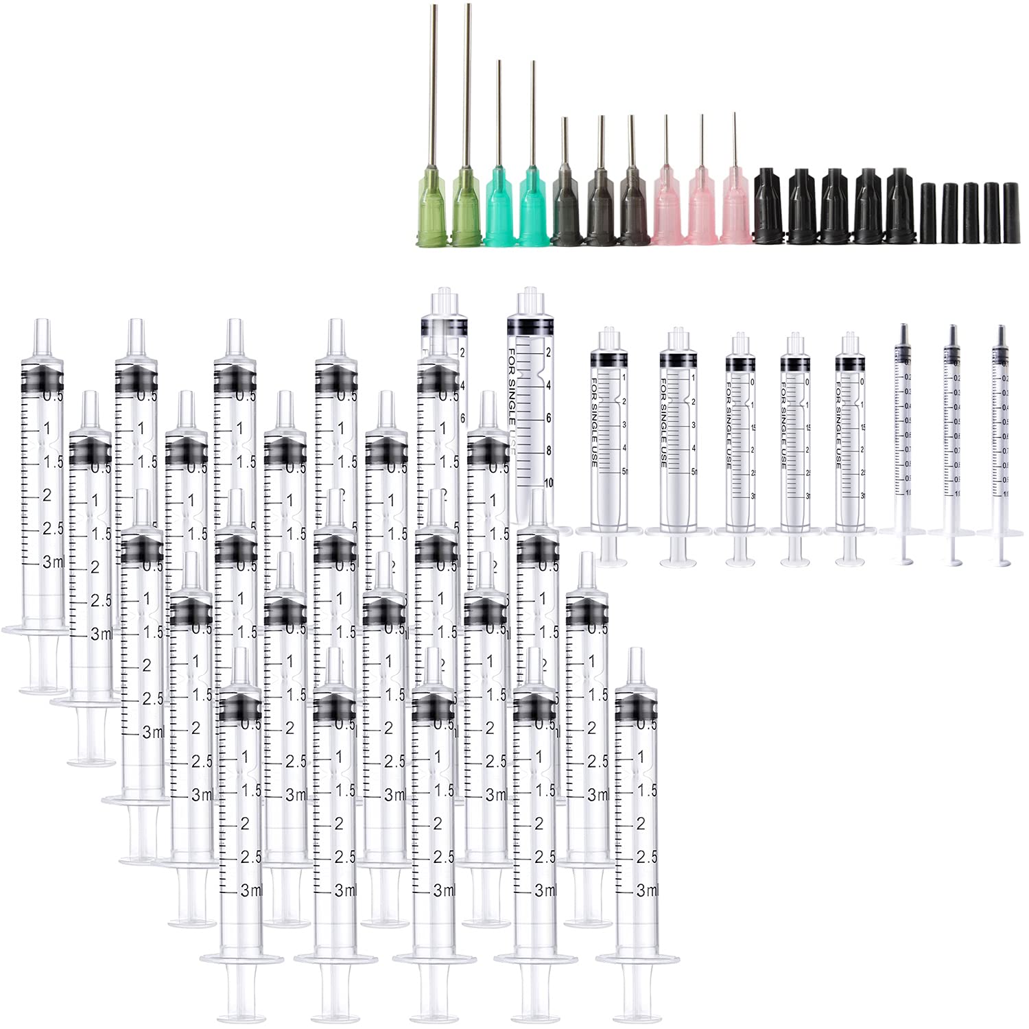 BSTEAN 25 Pack 3ml Slip Tip Syringe with Individual Packing + 10 Pack ...