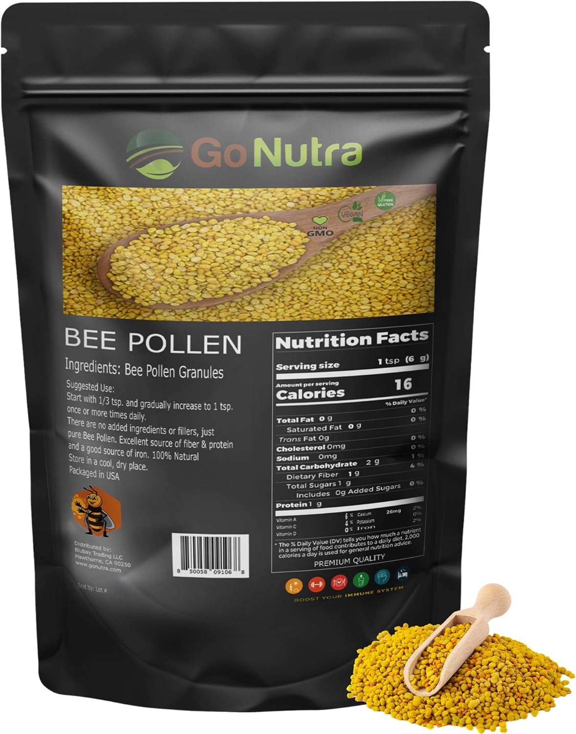 Amazon.com: Go Nutra Bee Pollen Granules Pure | Fresh Harvest, Natural ...