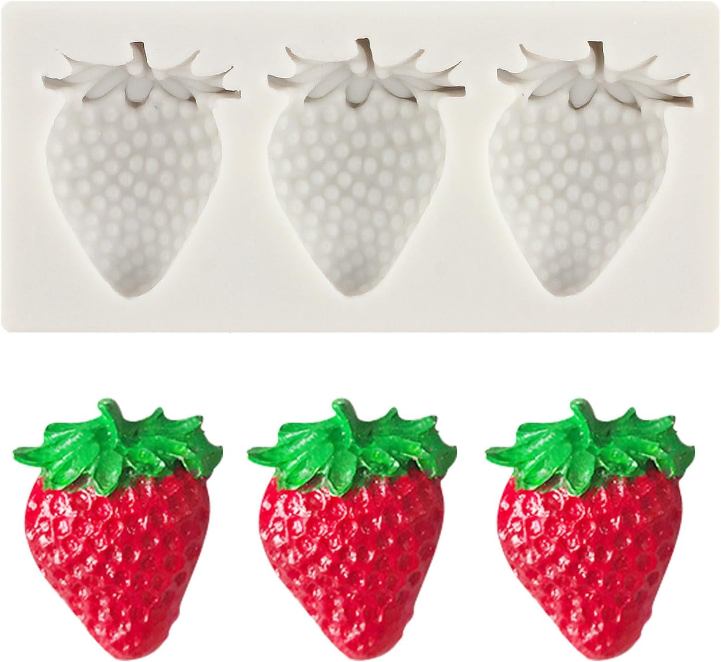 Amazon.com: FCKEMLDS Strawberry Fondant Molds Mini Fruit Chocolate Cake ...
