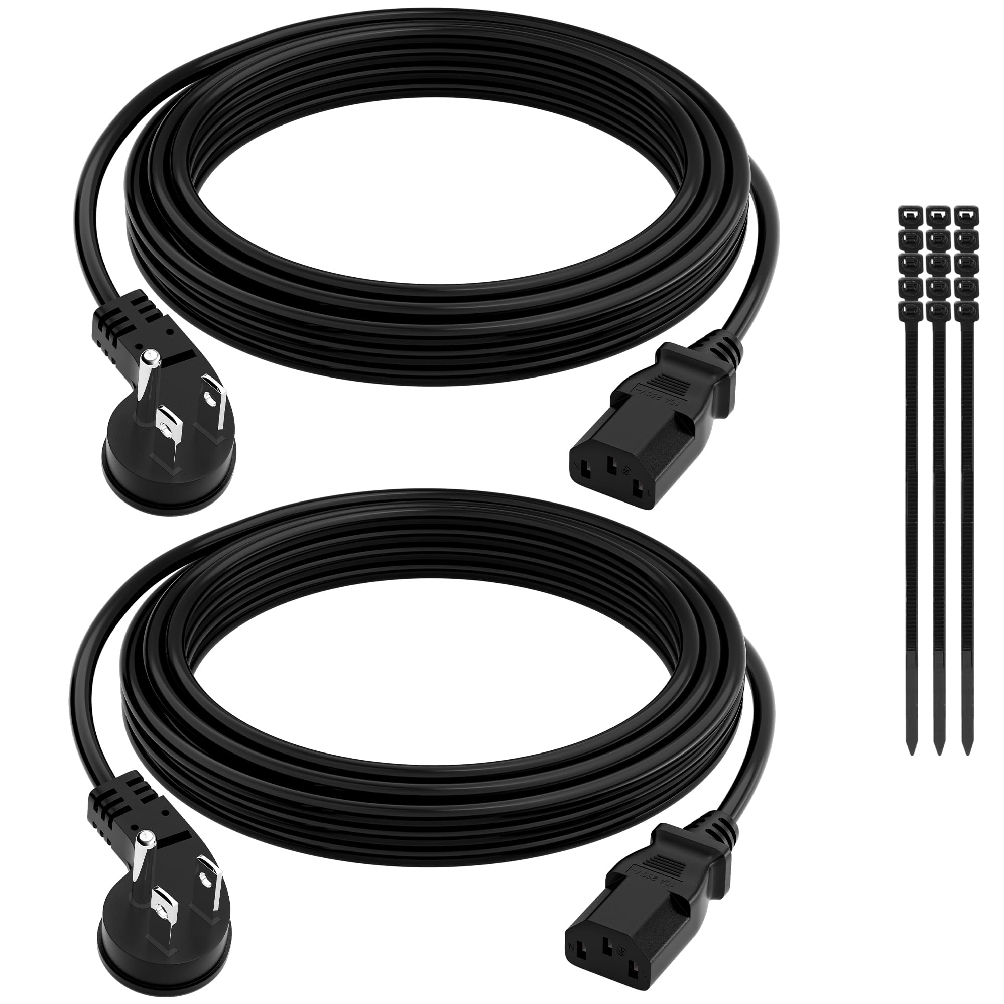 Amazon.com: Elecan 3 Prong S Flat Plug Replacement Power Cord 3 FT/2 ...