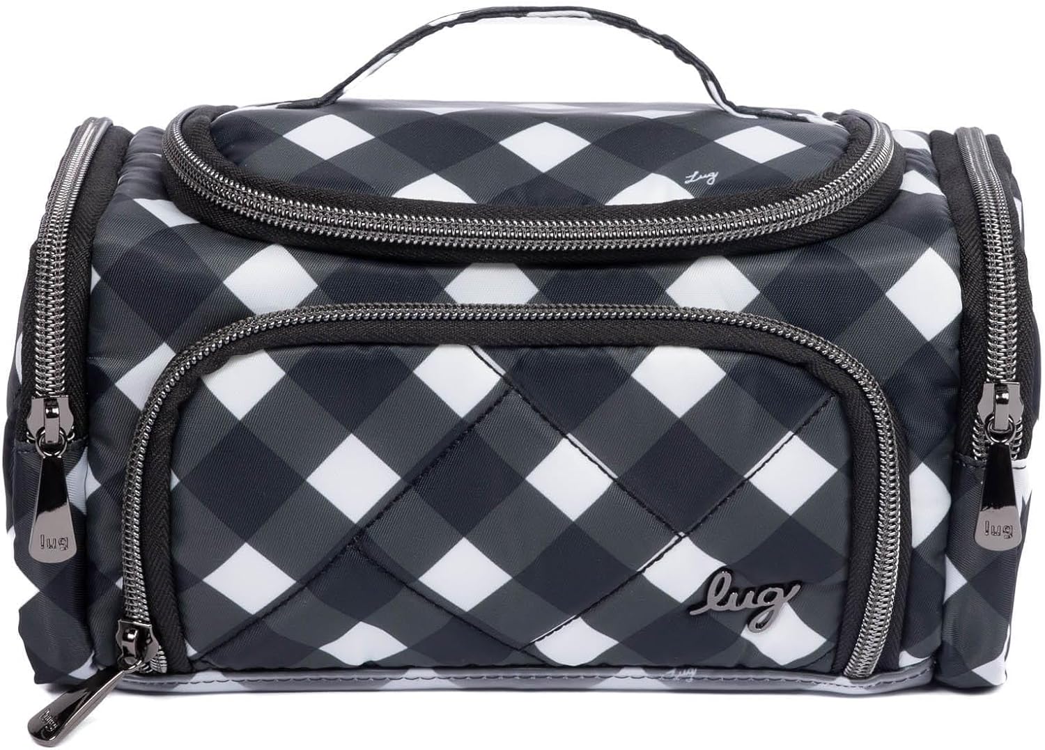 Amazon.com | Lug - Mini Trolley Cosmetic Case Bag - Gingham Black ...