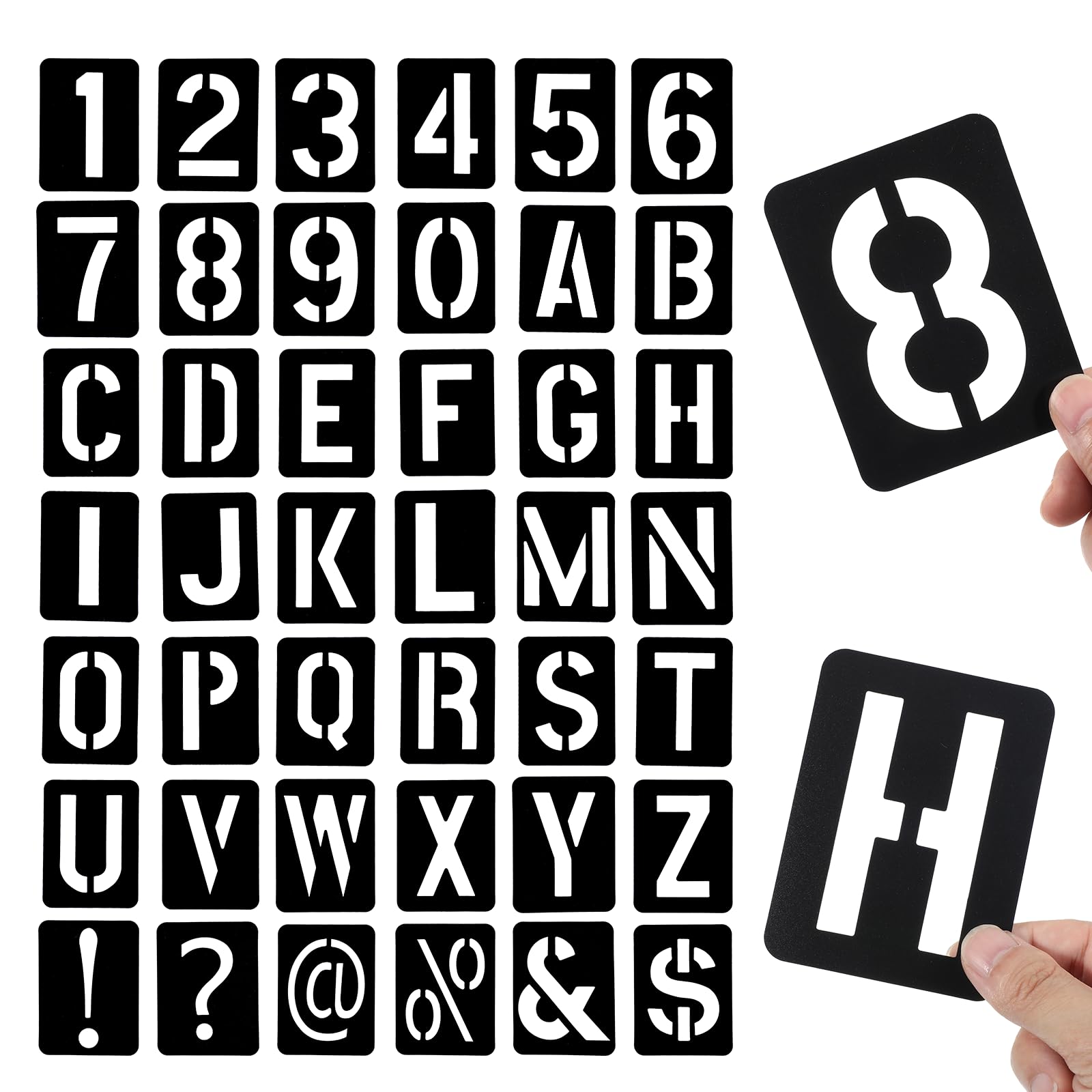 Snapklik.com : 3 Inch Letter Stencils Numbers Craft Stencil, 42Pcs ...