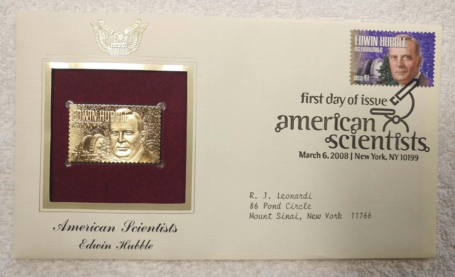 Amazon.com: American Scientists - Edwin Hubble - 22kt Gold Replica ...