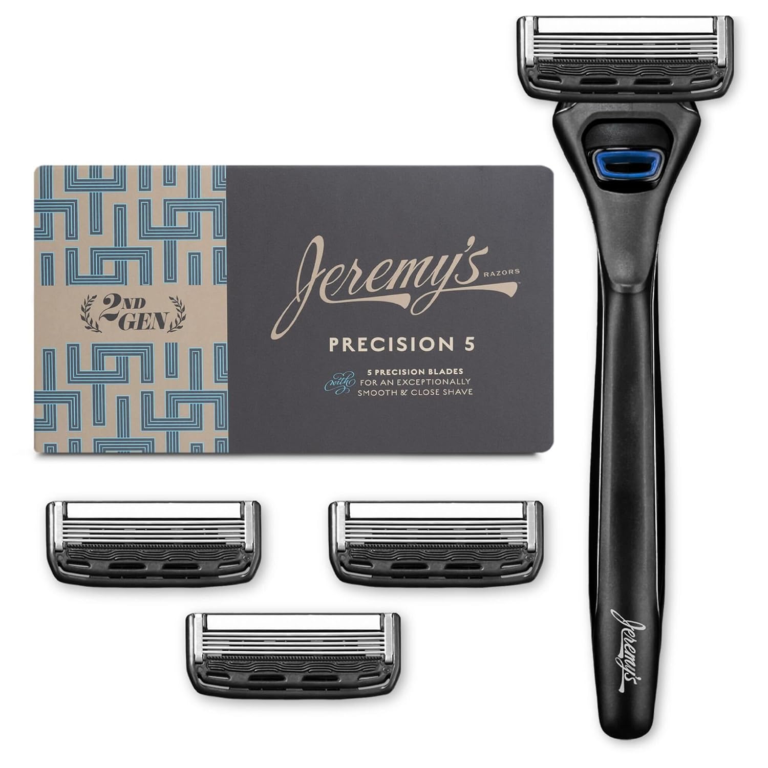 Jeremy's Razors for Men: Precision 5 Blade Razor - Stainless Blades ...