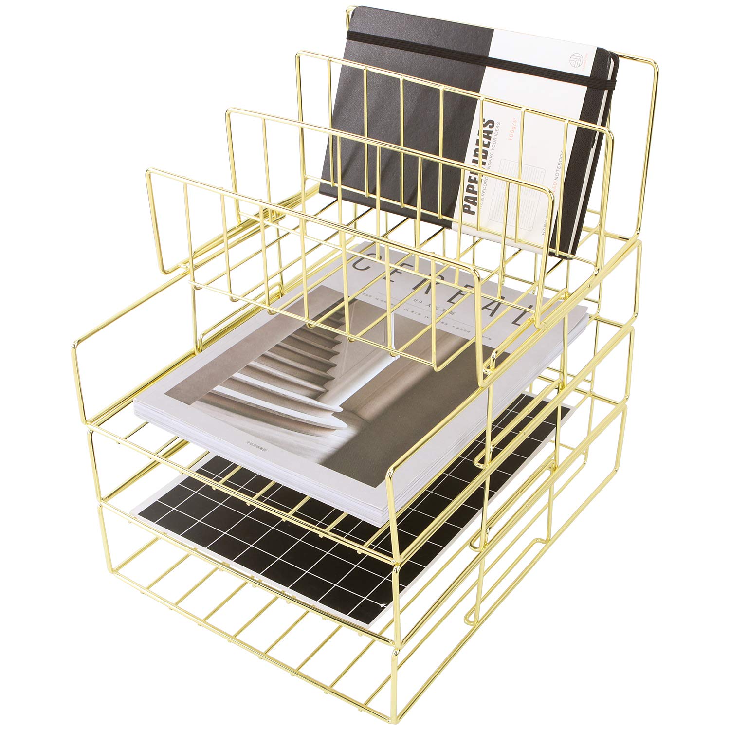 Nugorise Stackable File Tray 3 Tier Paper Trays Plus Mail | Desertcart ...