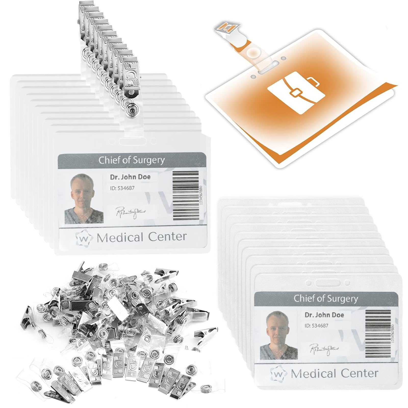 Amazon.com : 100 Pieces ID Laminating Pouches with 100PCS Clips ...