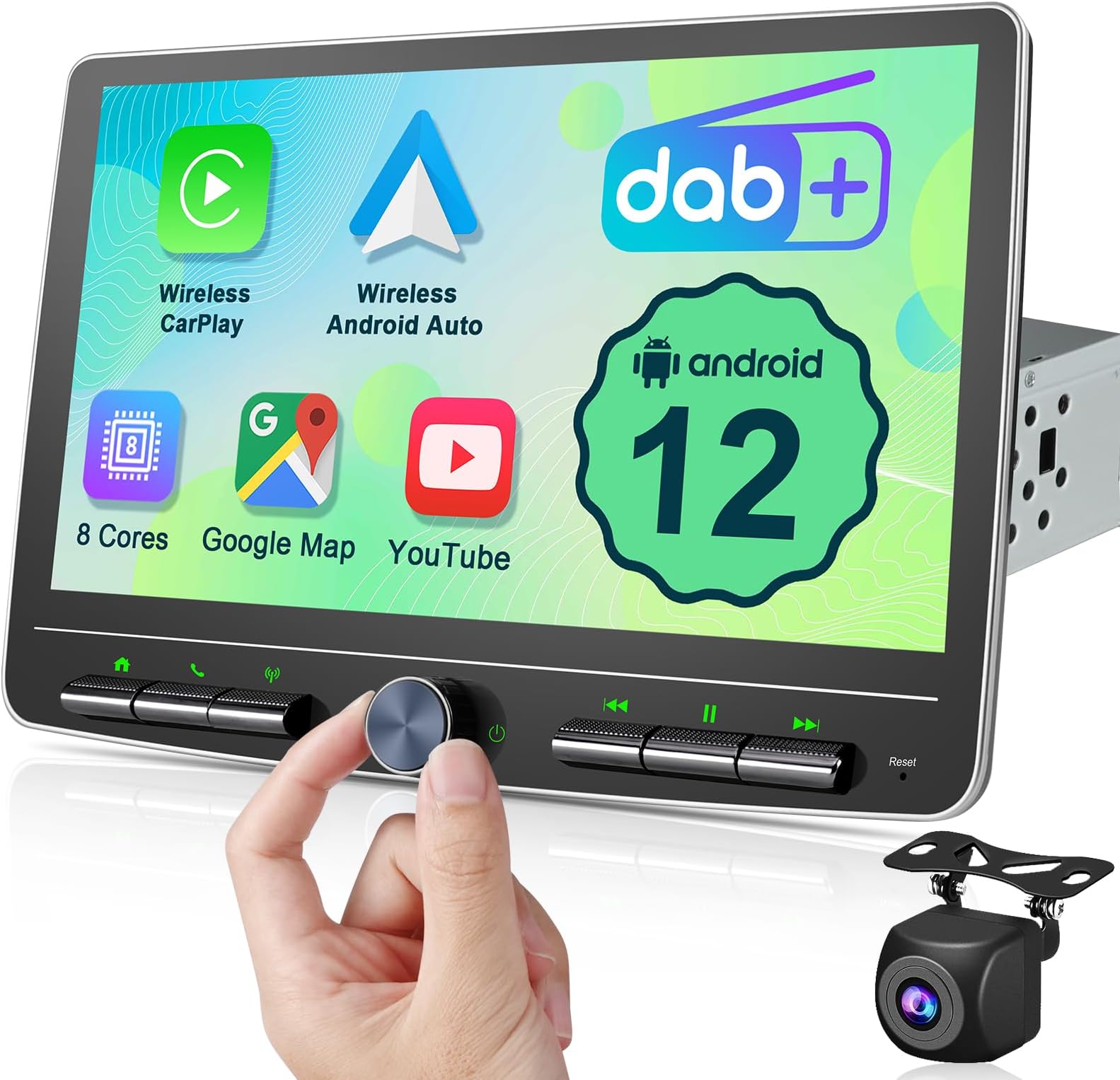 URVOLAX Autoradio mit Bildschirm Android 13, 10,1 Zoll 1 Din DAB+ ...