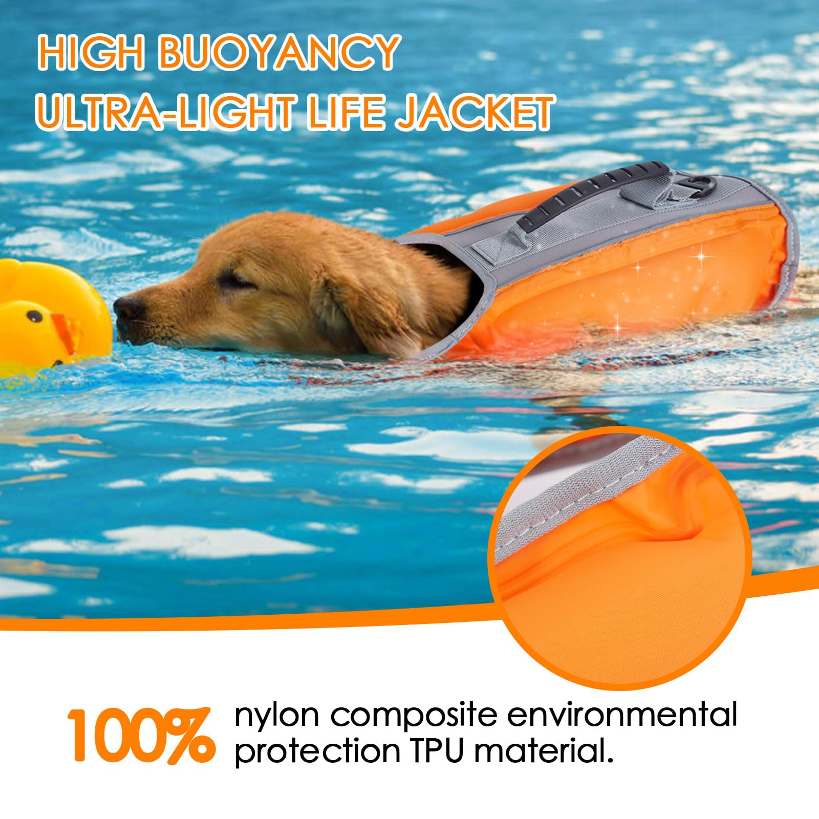 Snapklik.com : Ownpets Inflatable Dog Life Jacket, High Buoyancy ...