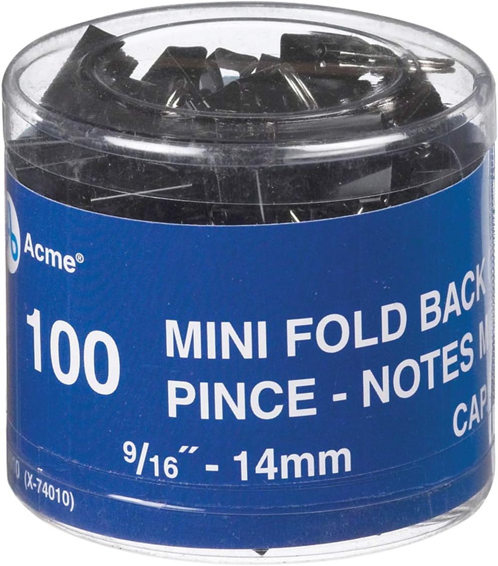 Westcott Black Fold Back Clips – 9/16" - 14 mm : Amazon.ca: Office Products