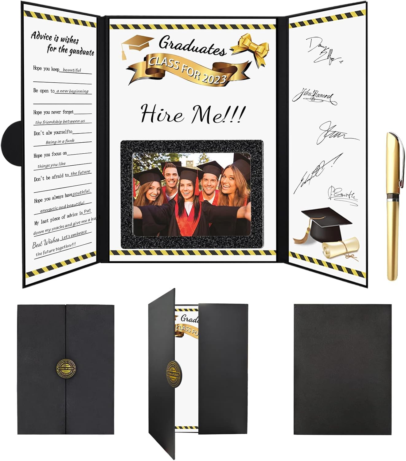 Amazon.com: Tri-fold Graduation Party Decorations, Writable Theme Party ...