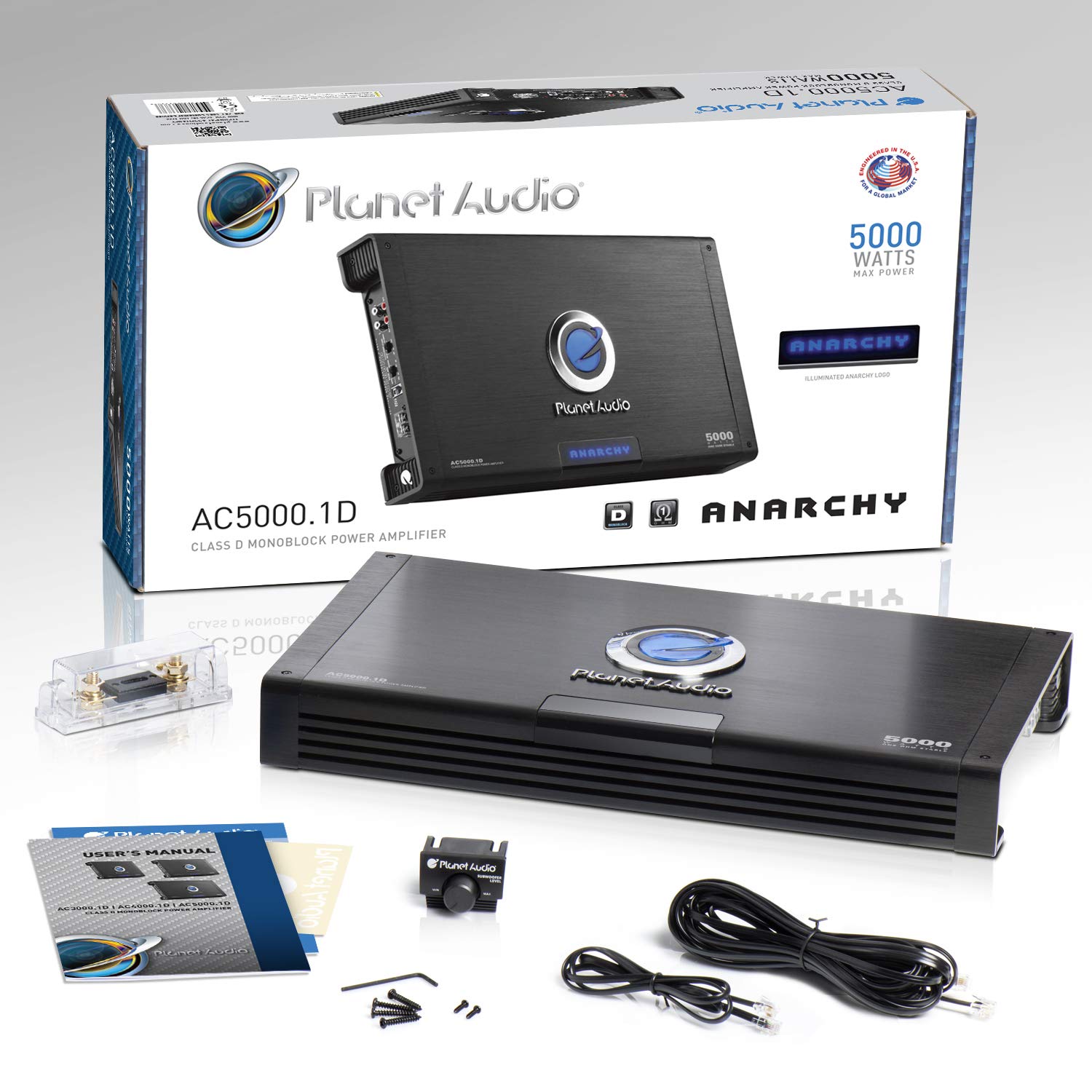 Planet Audio AC5000.1D Anarchy Series Car Amplifier - 5000 High Output ...