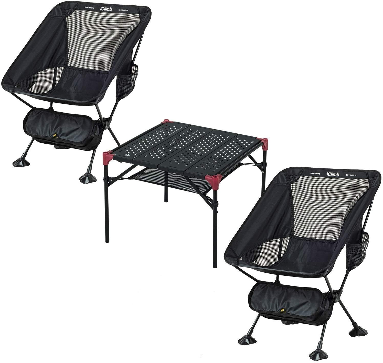 Amazon.com: iClimb 2 Folding Chair with Large Feet and 1 Hollow Out ...