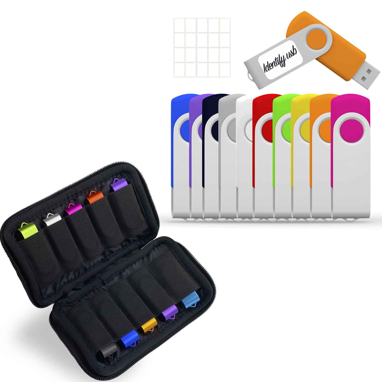 Amazon.com: 2GB USB Flash Drives 10 Pack and USB Case of 10 Slots ...