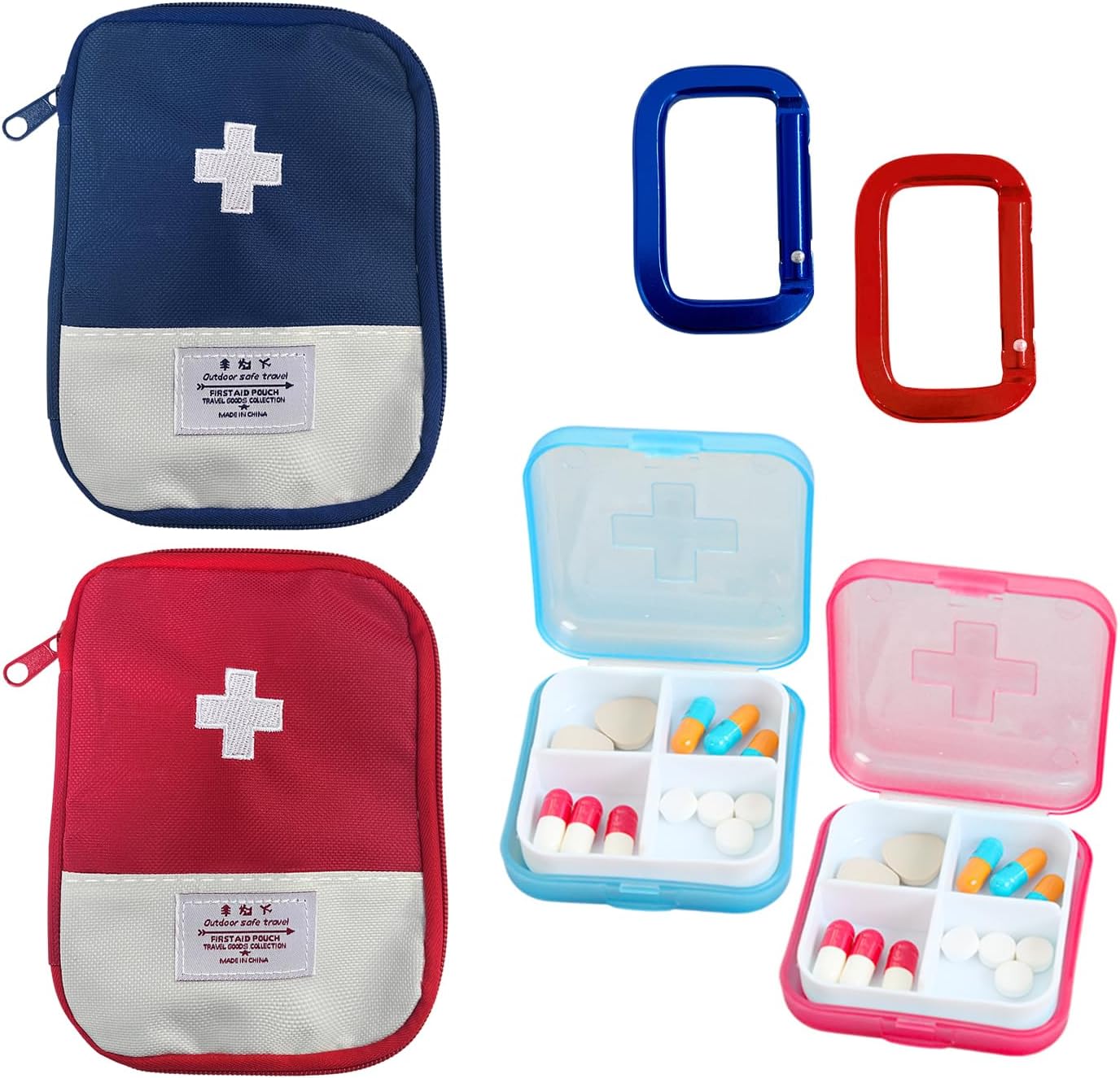 2 Portable Medicine Storage Bags, First Aid Kit for Travel Camping Home ...