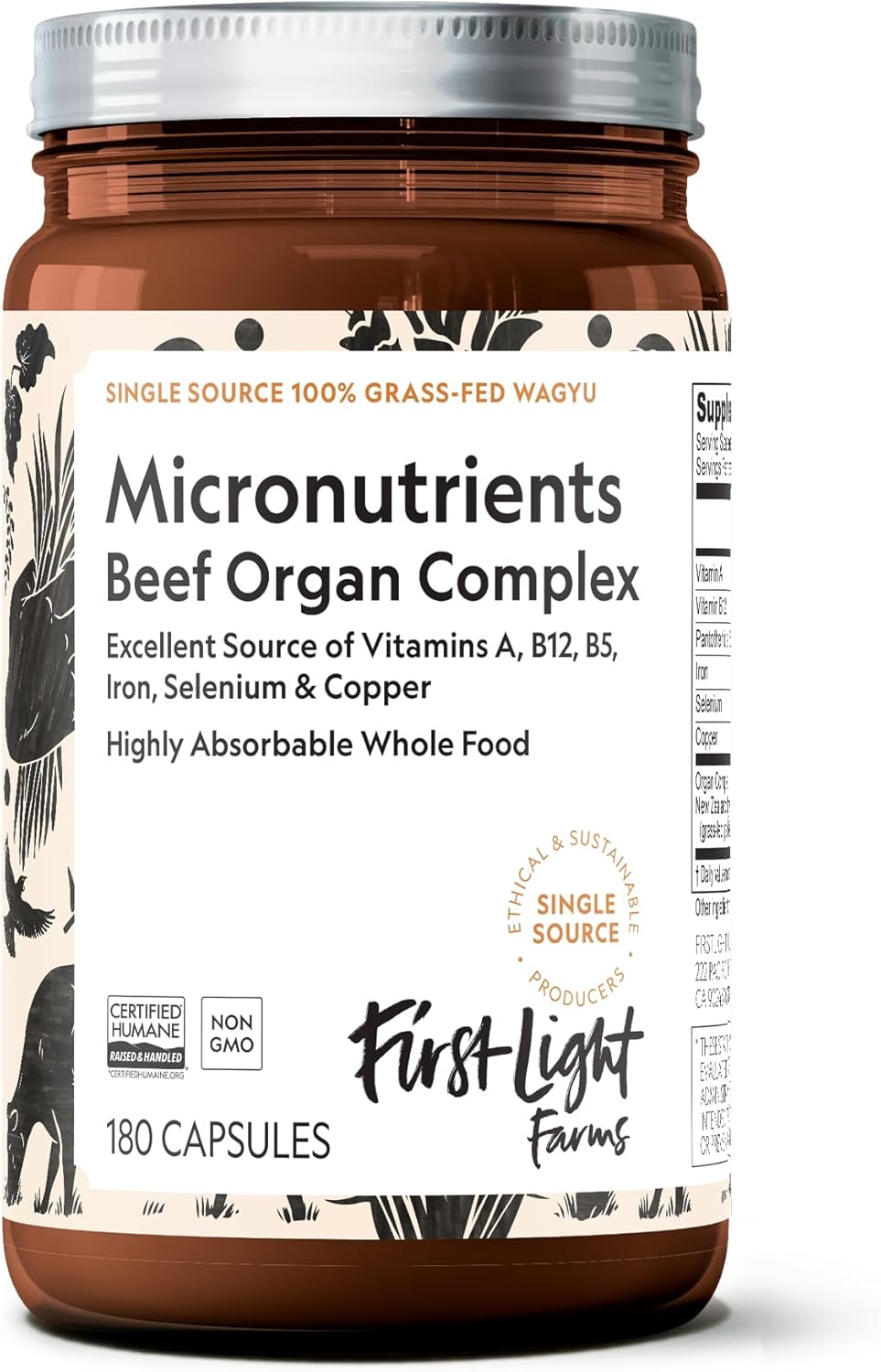 Amazon.com: First Light Farms Freeze-Dried Wagyu Beef Organ Complex ...