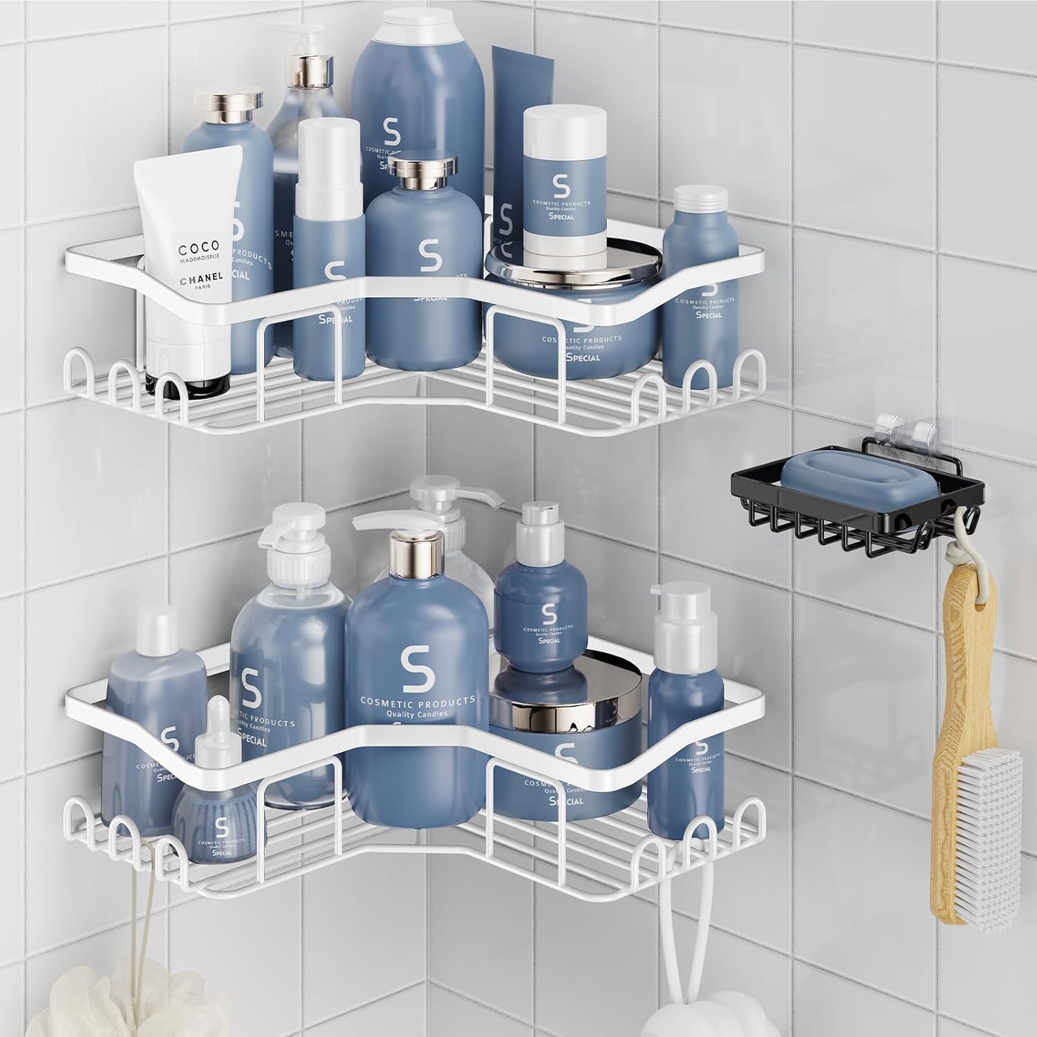Amazon.com: EUDELE Corner Shower Caddy 3 Pack,Adhesive Organizer for ...