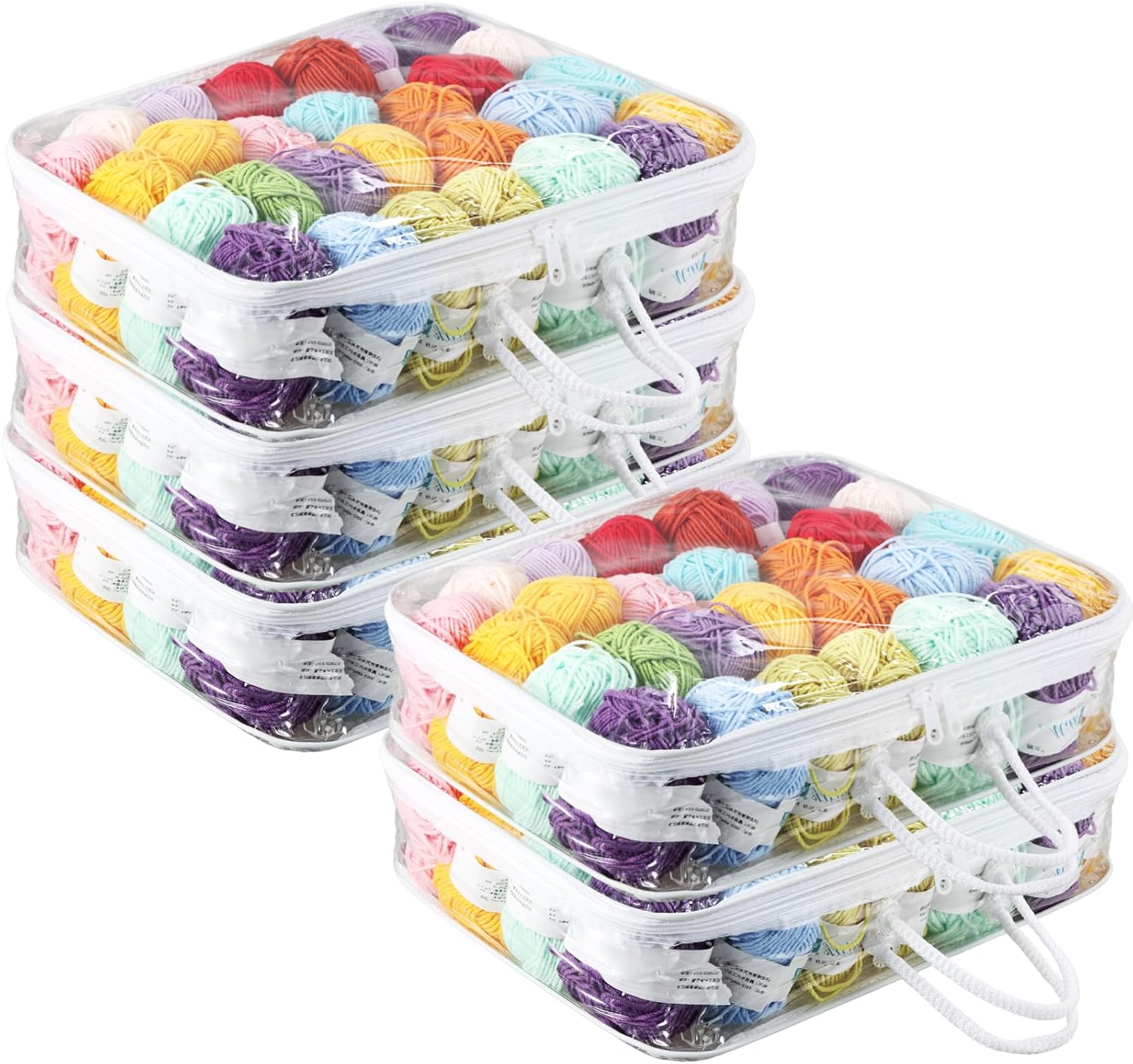 Amazon.com: 5 Pack Clear Yarn Storage Bags, 12x16x4 Inches Yarn Storage ...
