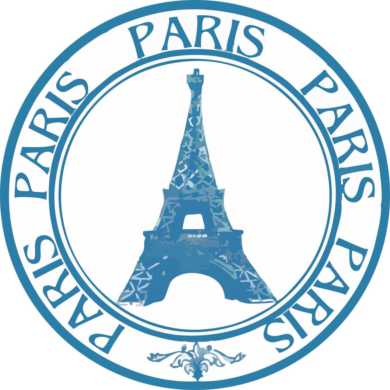 Amazon.com: Paris France Stamp Bumper Sticker Eiffel Tower Round Car ...