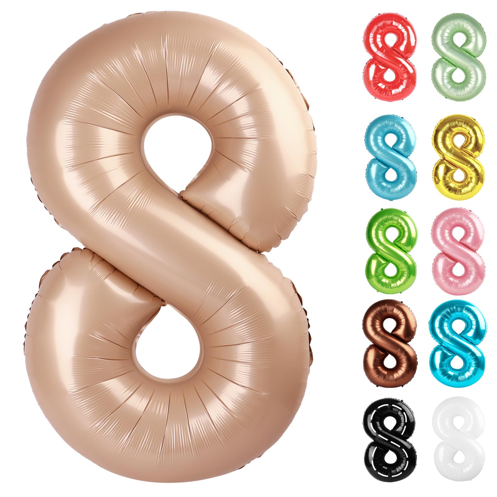 Snapklik.com : Light Brown Number 8 Balloon 40 Inch, 8 Balloon Number ...