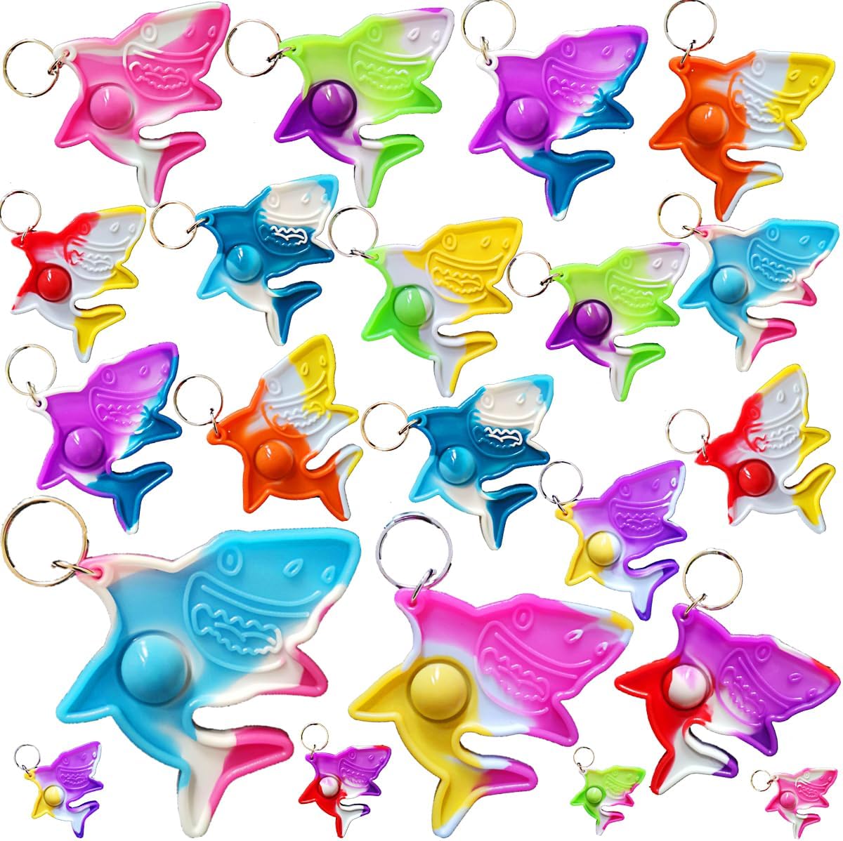 Amazon.com: HOZKEAP 20 Packs Bulk sharks Push Fidget Bubble Mini Pop ...