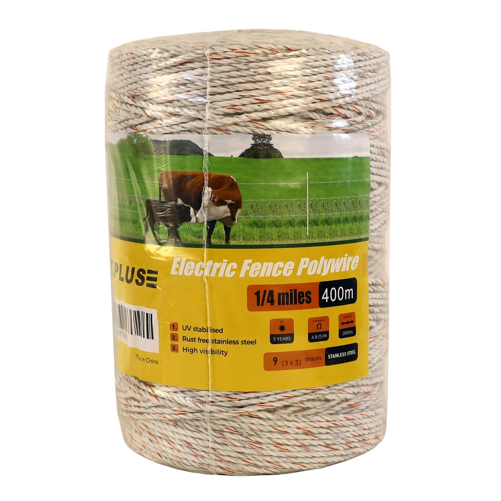 Snapklik.com : Electric Fence Wire, 1/4 Mile 400 Meters, 9 Strands ...