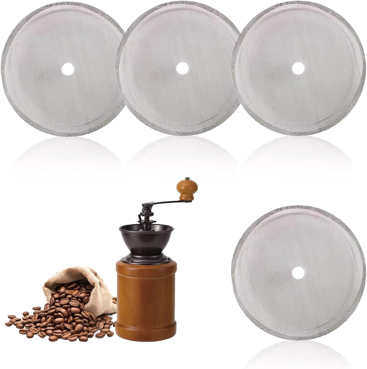 4 Pack Stainless Steel Replacement Cafetiere Filter Mesh Screen, Mesh ...