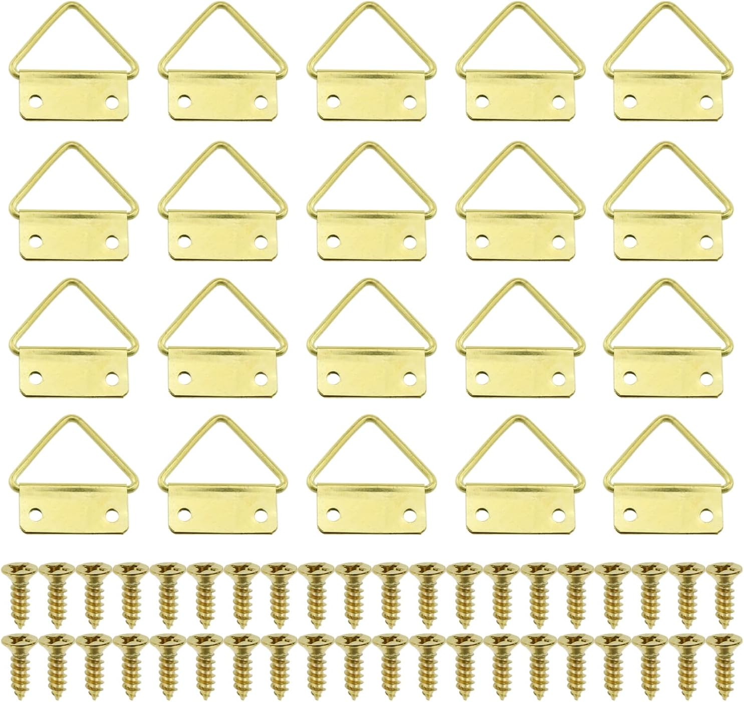 uxcell Triangle Ring Picture Hangers, 24mm x 18mm Golden Assortment Kit ...
