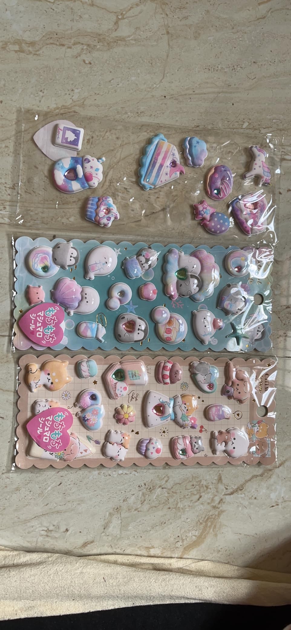 TEMSON Kawaii Stickers Set – Glitter Stickers for Kids, 3D Stickers for ...