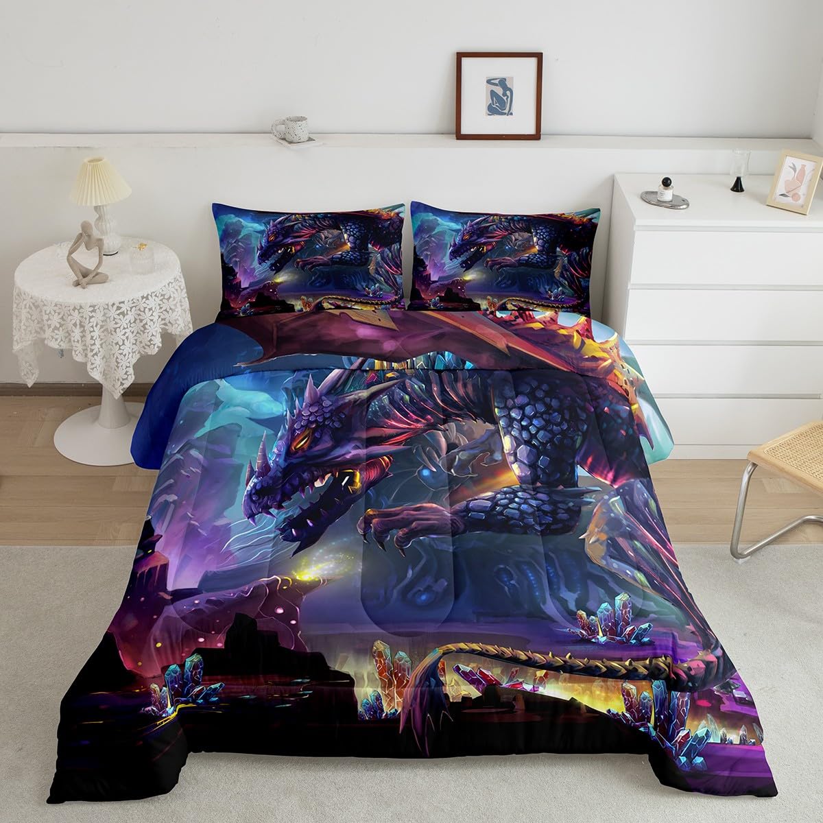 Amazon.com: Fire Dragon Comforter for Kids Boys Girls Soft Magical ...