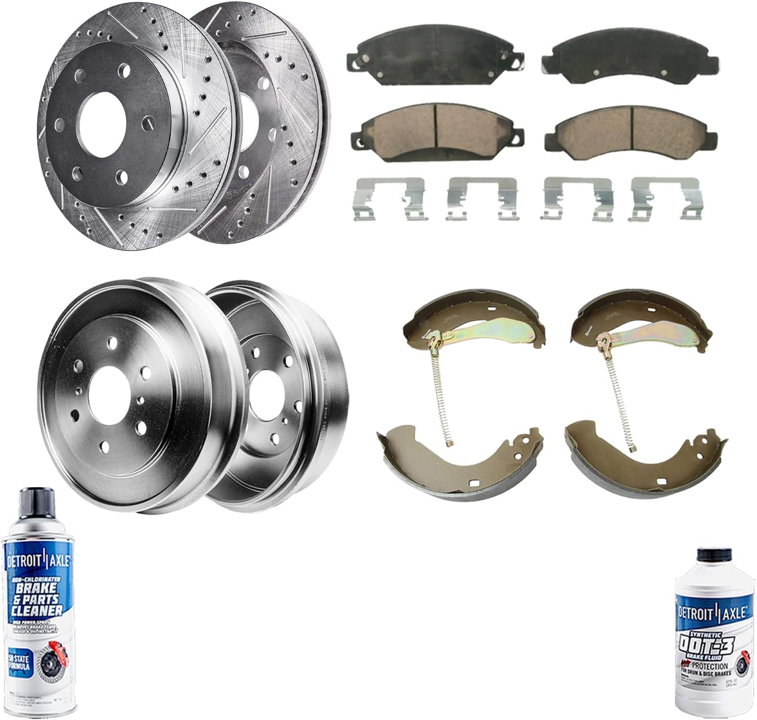 Amazon.com: Detroit Axle - Front Drilled Rotors Ceramic Brake Pads ...