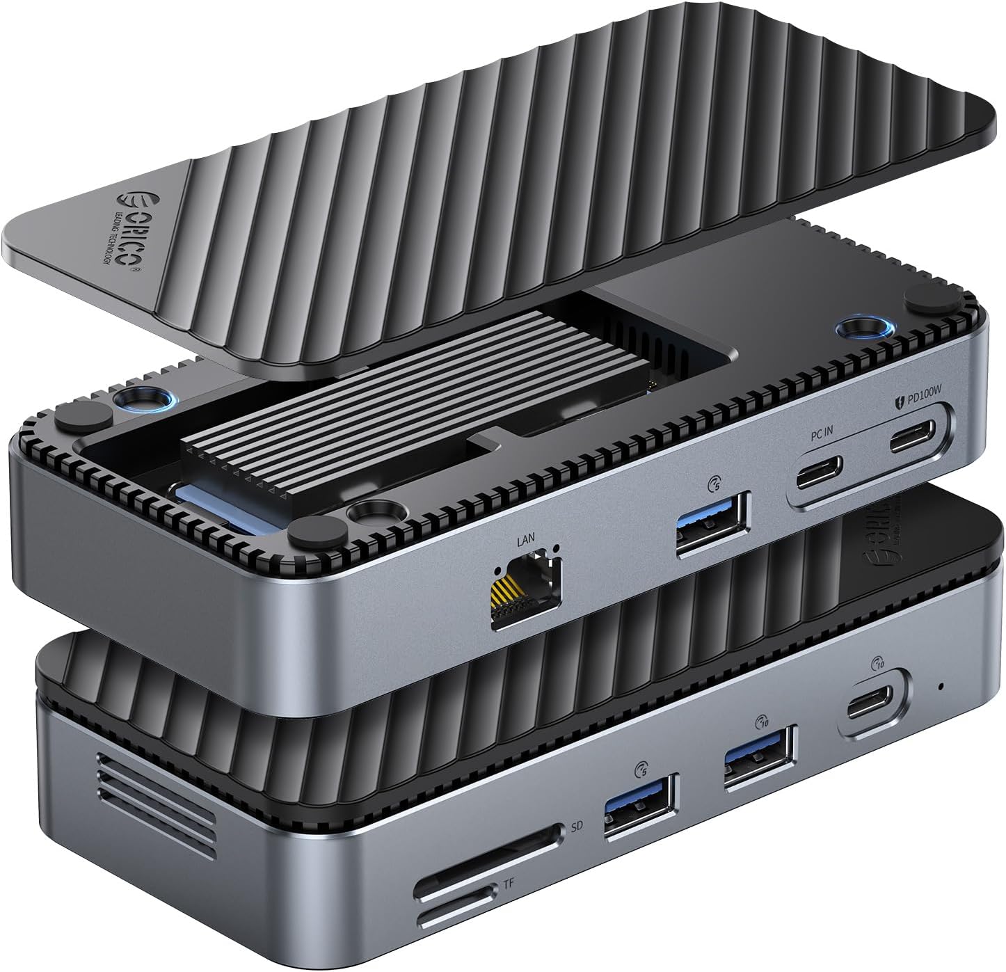 Amazon.com: ORICO 9-in-1 USB C Hub with M.2 NVMe SSD Enclosure 10Gbps ...