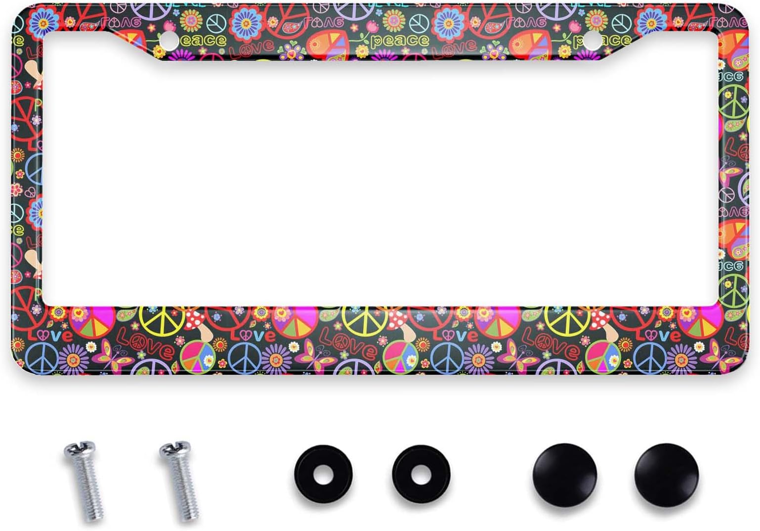 Amazon.com: Smooffly Colorful Hippie Print with Peace and Love ...