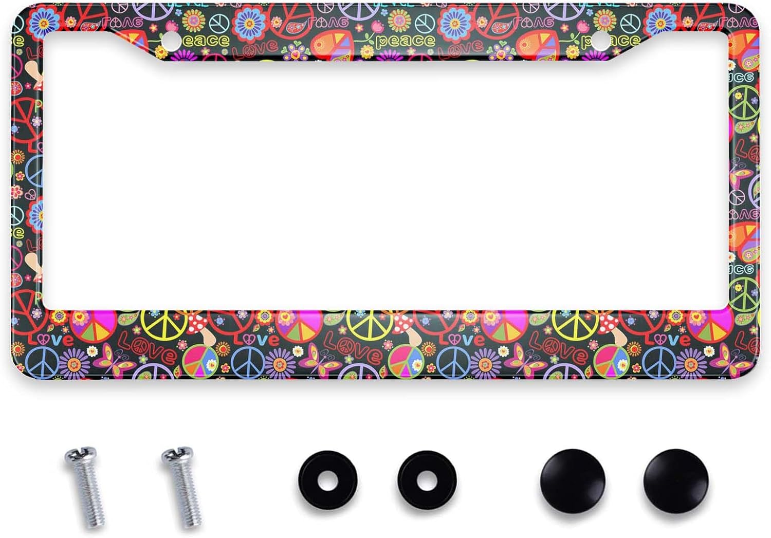 Amazon.com: Smooffly Colorful Hippie Print with Peace and Love ...