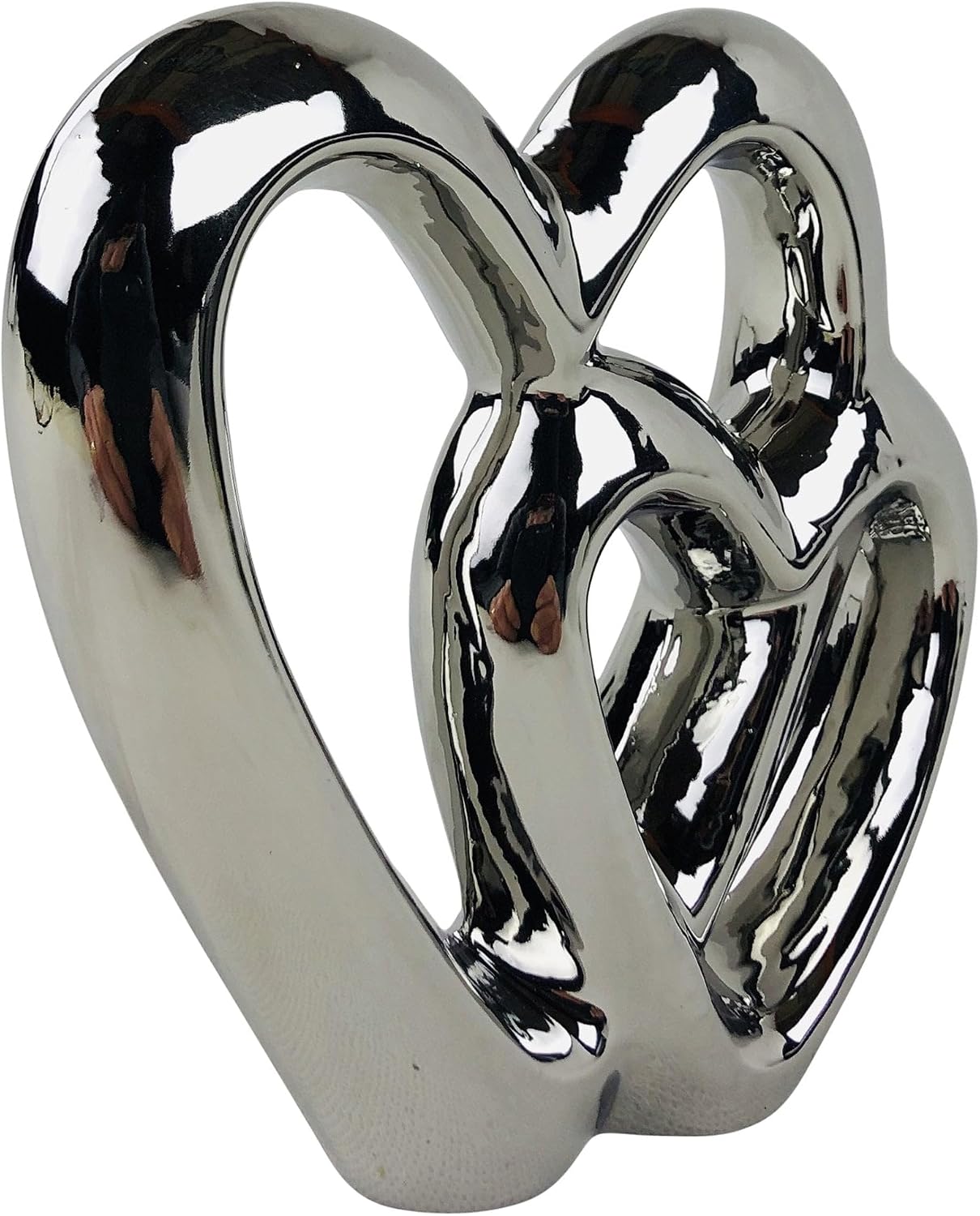 SIL Interiors Silver Double Heart Ornament : Amazon.co.uk: Home & Kitchen