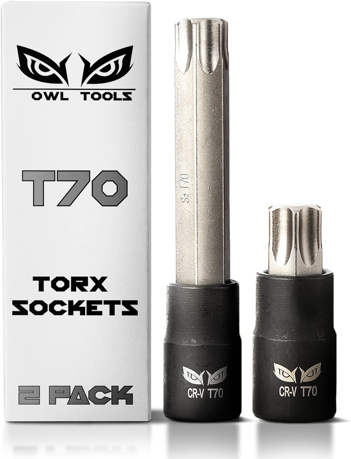 T70 Torx Socket - 1/2 Drive - 2 Pack Includes 3.5" Long Bit & 1" Bit ...