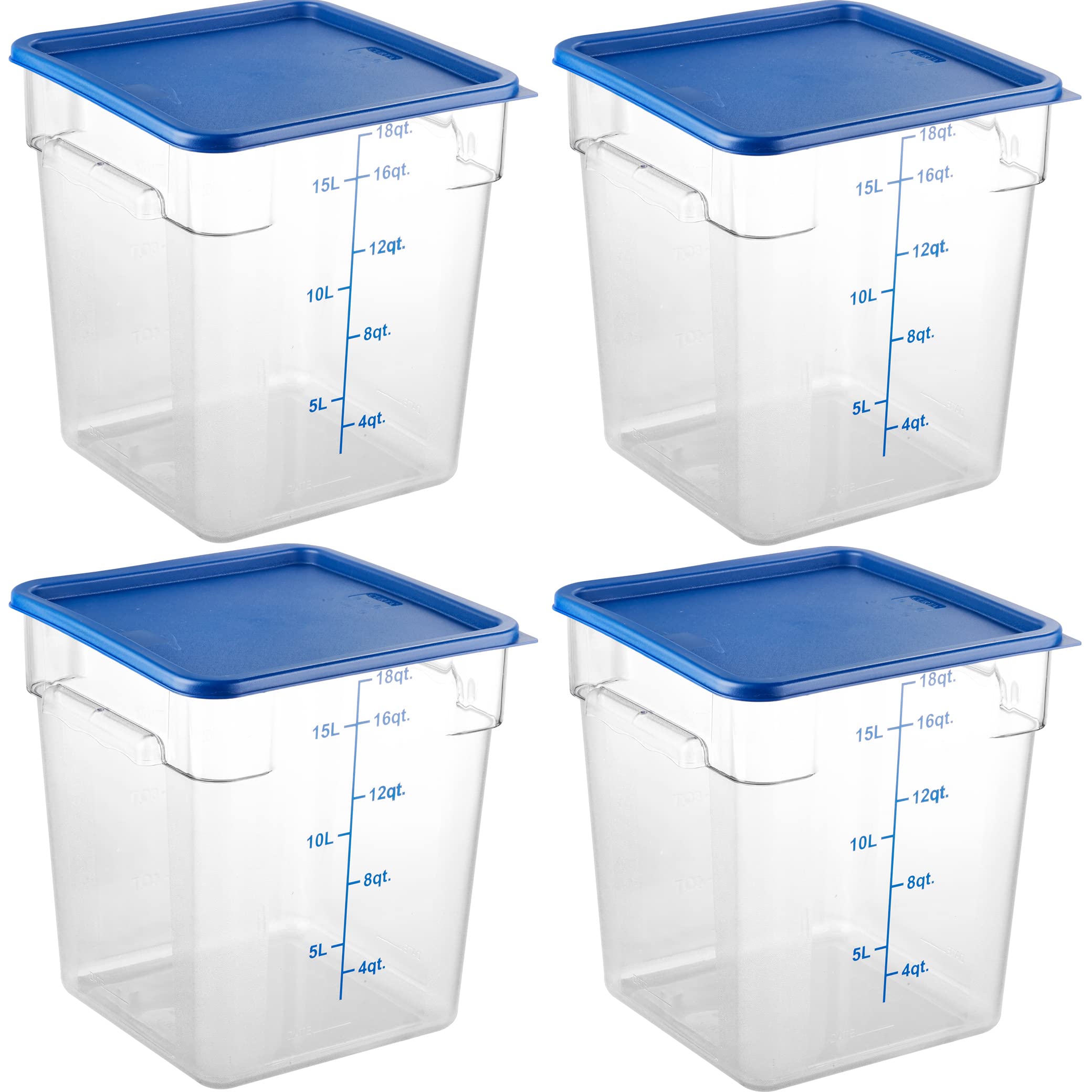 Amazon.com: CURTA 4 Pack Food Storage Containers with Blue Lids - NSF ...