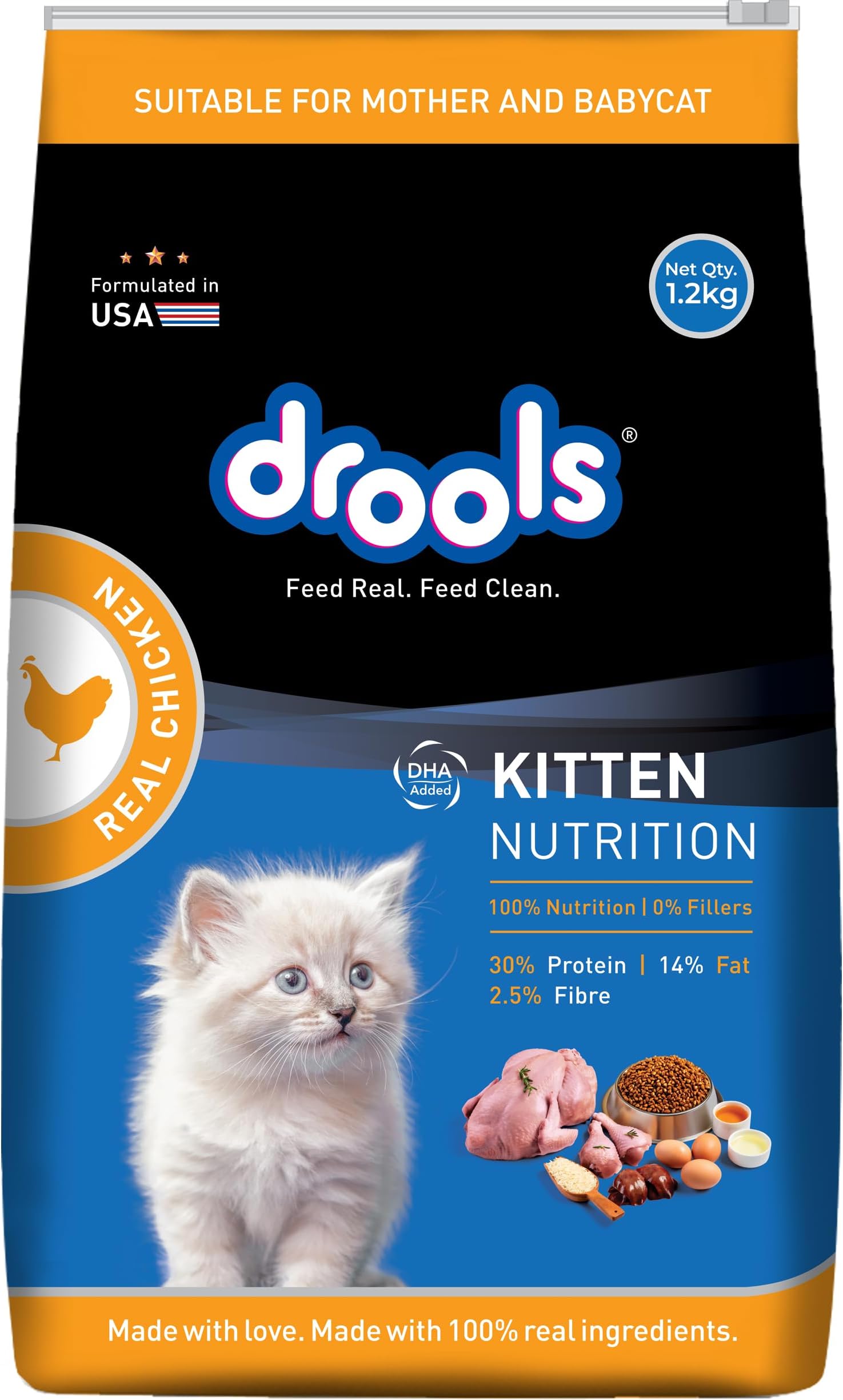 Drools Adult Dry Cat Food, Ocean Fish, 3kg with Free 1.2kg, Total 4.2 ...