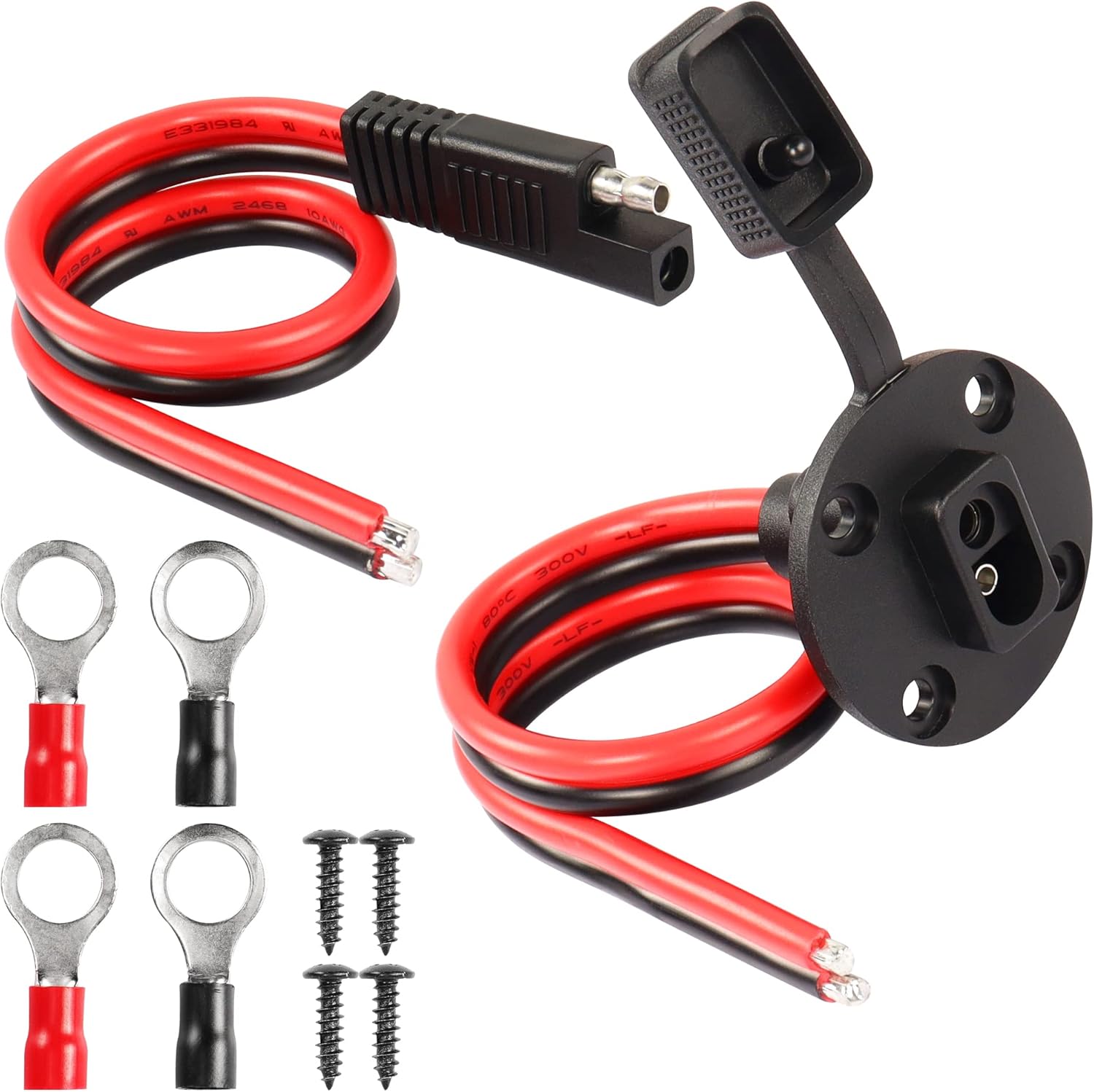 Amazon.com: CERRXIAN 0.3m 10awg SAE Mount Panel Solar Socket Sidewall ...