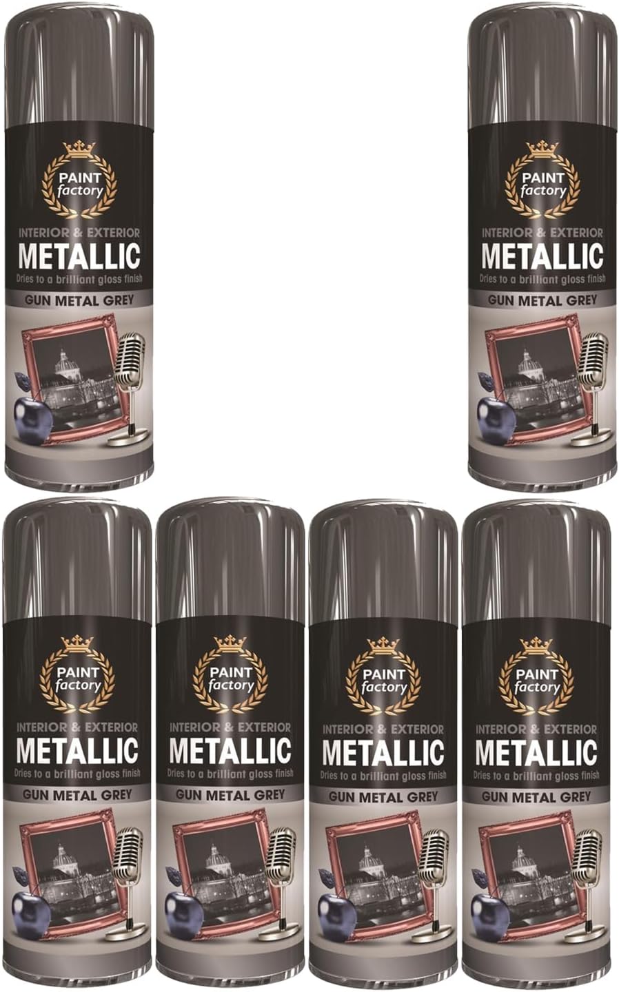 Z&A Metallic Gun Metal Grey Spray Paint 400ml - Brilliant Gloss Finish ...