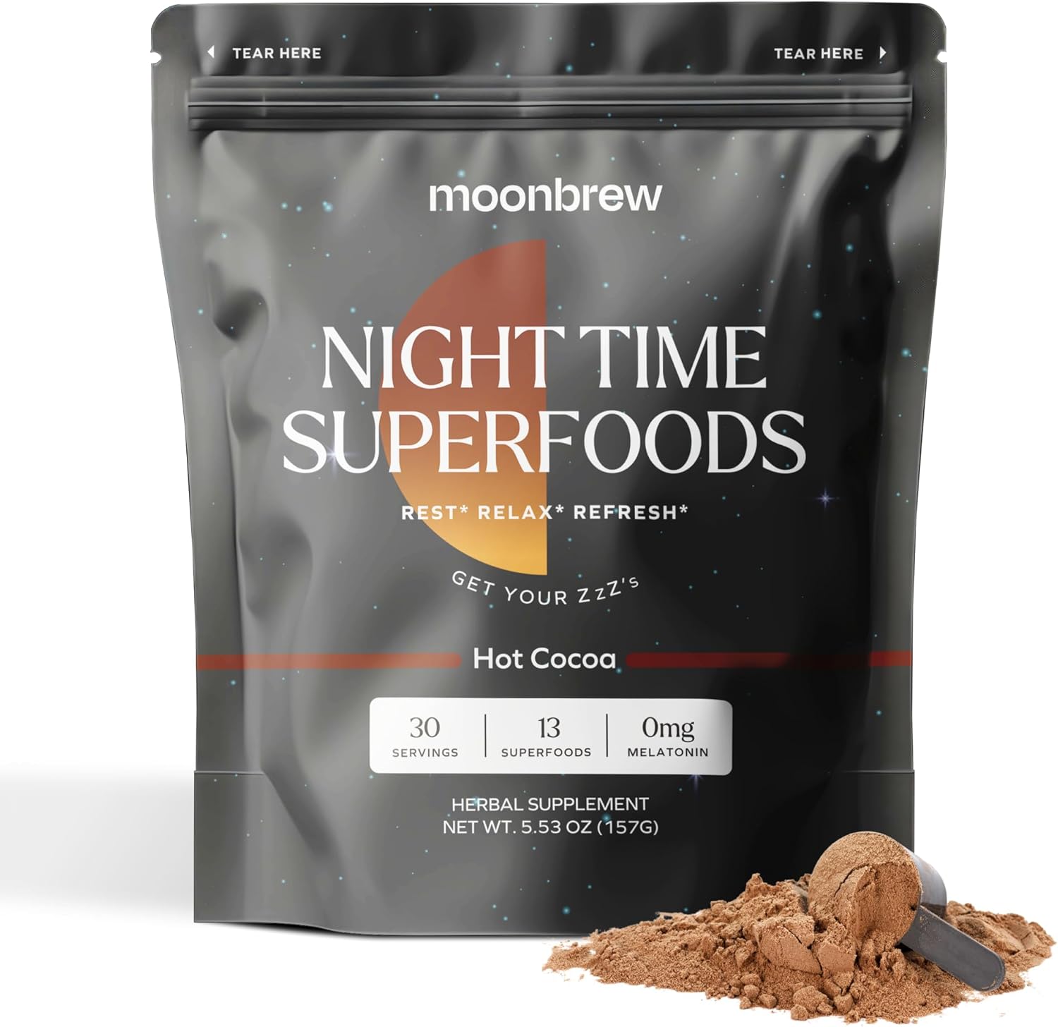 Amazon.com: MoonBrew Magnesium Hot Cocoa: Natural Melatonin-Free Sleep ...