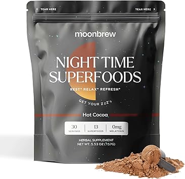 Amazon.com: MoonBrew Magnesium Hot Cocoa: Natural Melatonin-Free Sleep ...