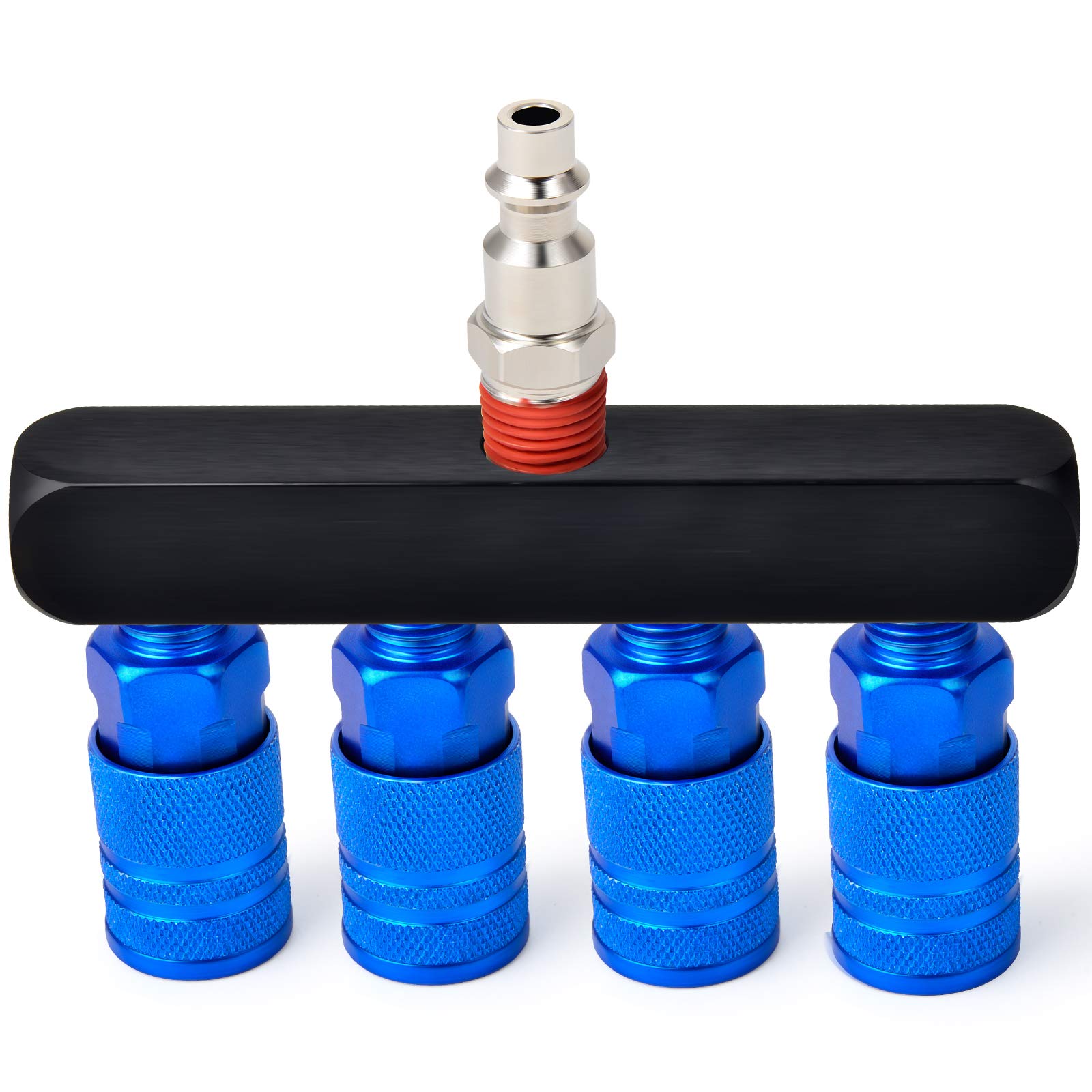 Buy TAISHER 4-Way Straight Air Manifold 5 Ports Aluminum Industrial ...