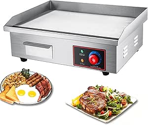 Commercial Electric Griddle Stainless Steel Full Flat Hotplate BBQ 55cm ...