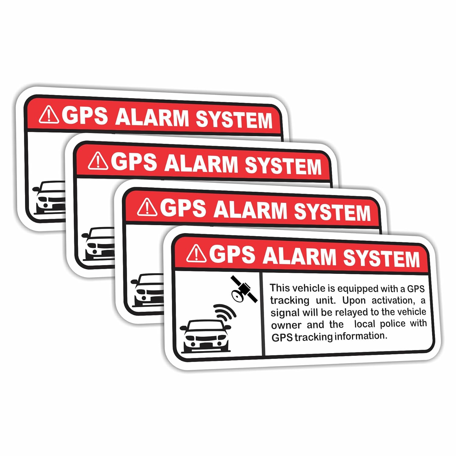 Amazon.com: (4 Pcs) GPS Alarm System Warning Sticker Set Vinyl Decal ...