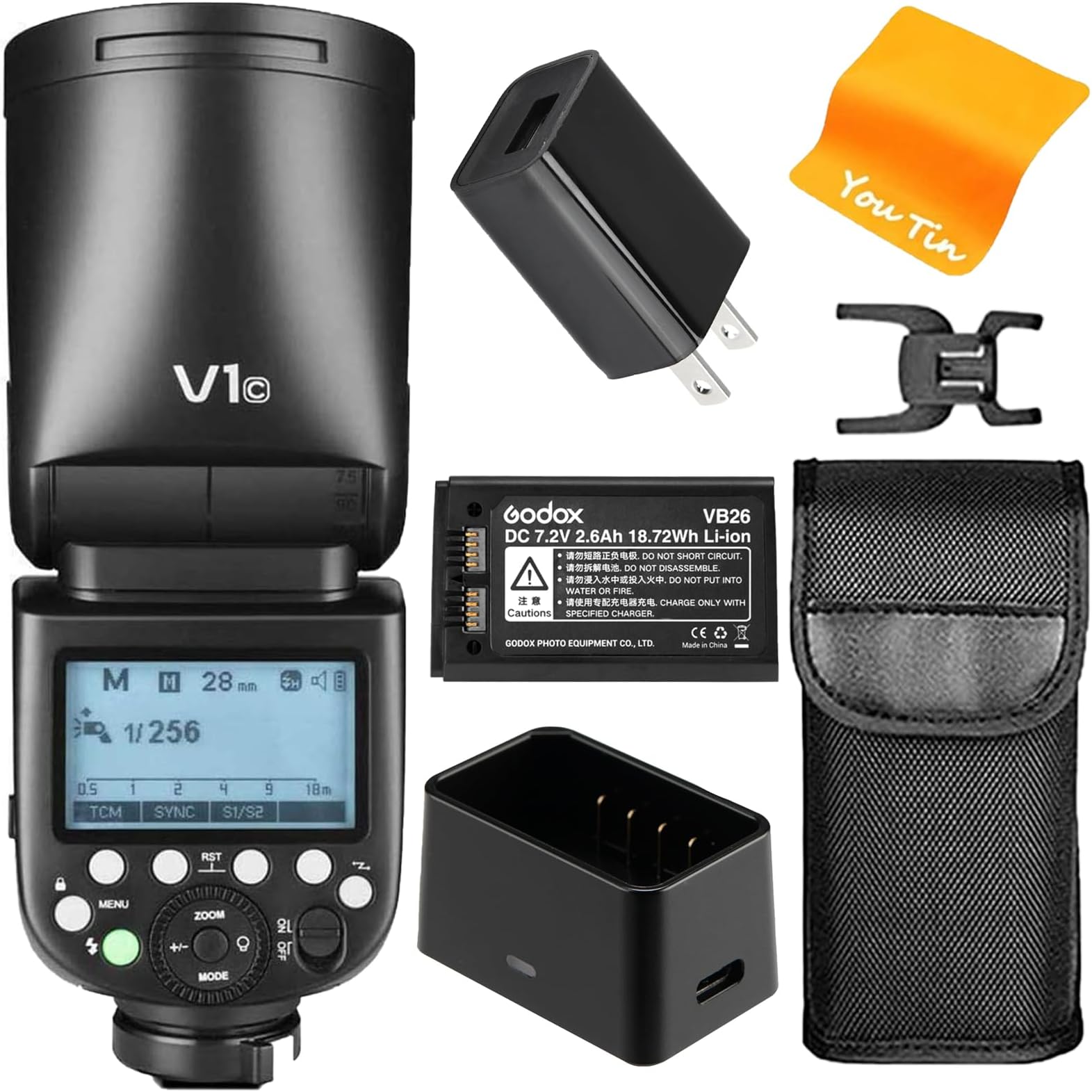 Godox V1-C Professional Flash Speedlite Speedlight Round Head Wireless ...