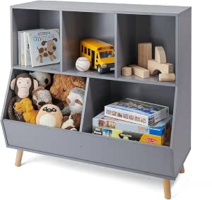 Amazon.com: Badger Basket 5-Bin Storage Cubby with Feet - Wooden ...